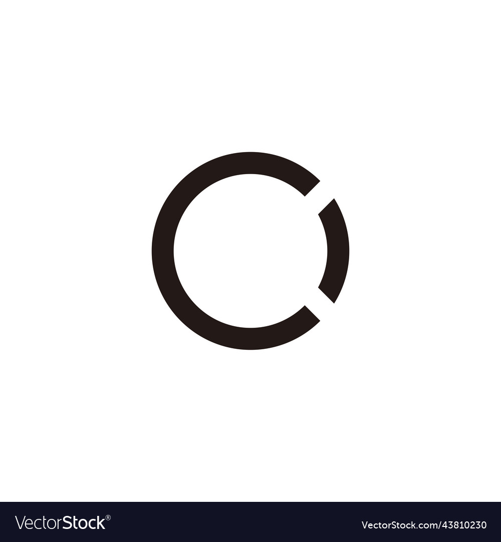 Letter co oc c o circle line geometric symbol Vector Image