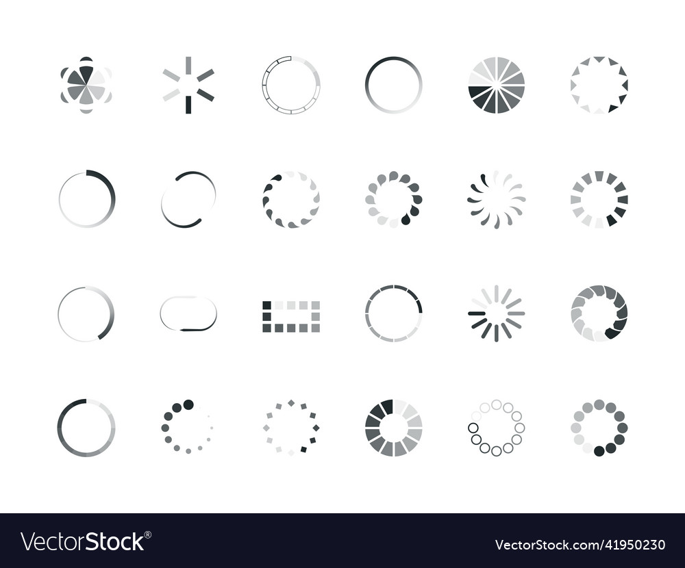 Loading circles user interface design objects Vector Image