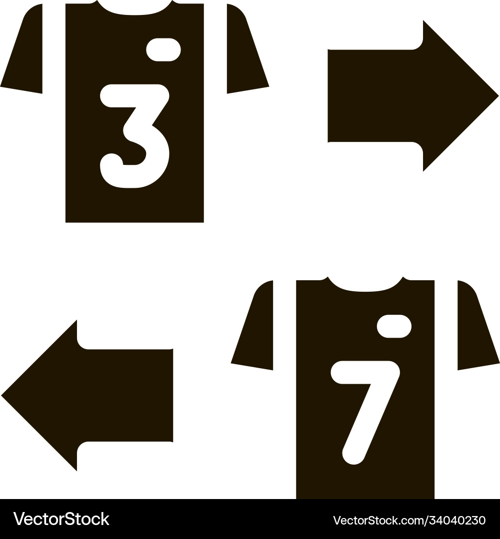 Teams t-shirt exchange icon Royalty Free Vector Image