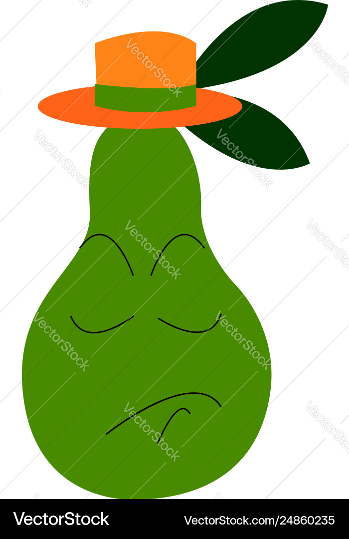 A green gush with orange hat expressing sadness Vector Image