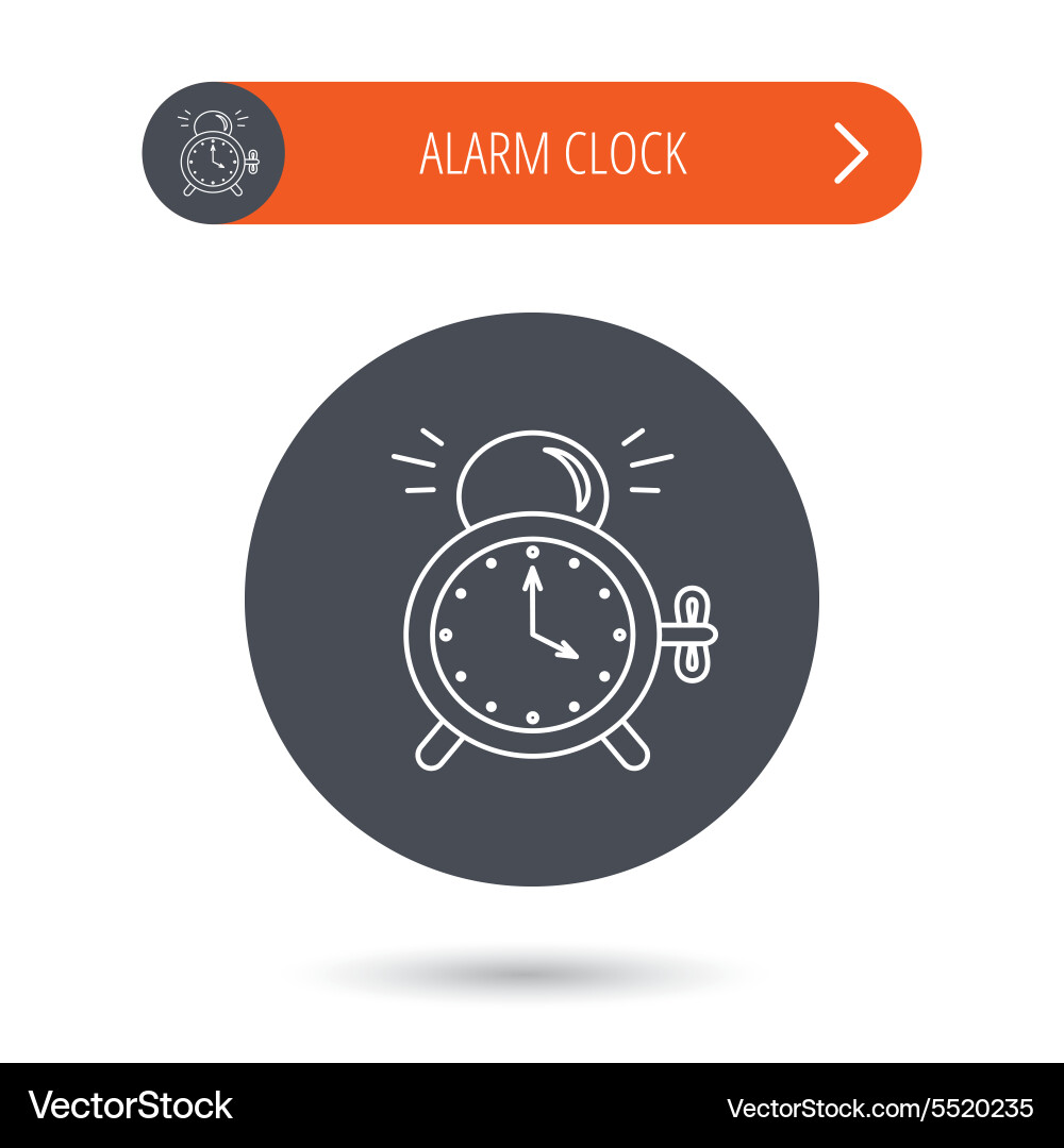 Alarm clock icon mechanical retro time sign Vector Image