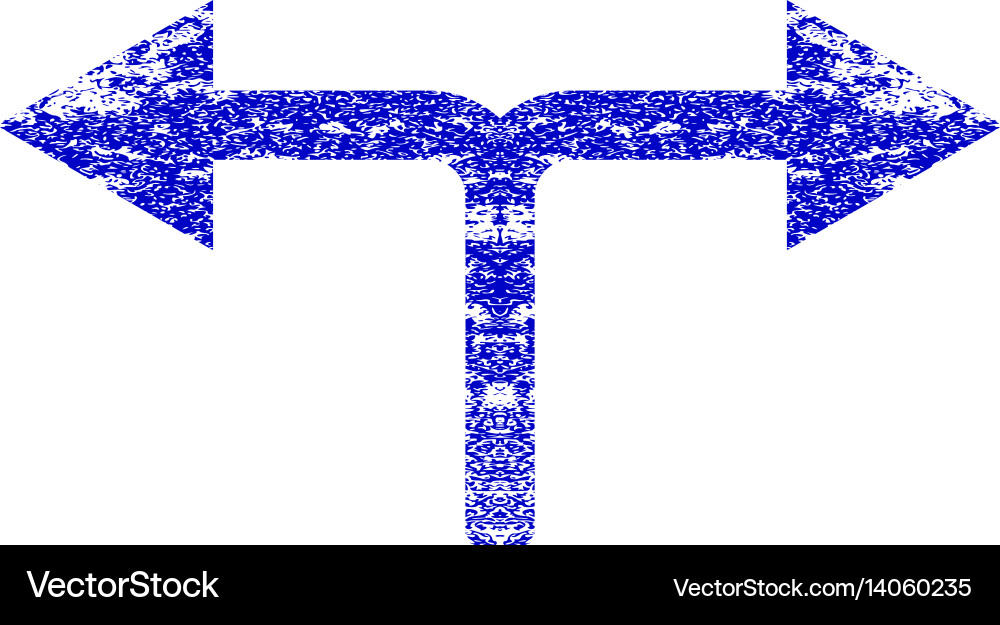 Bifurcation arrows left right grunge textured icon