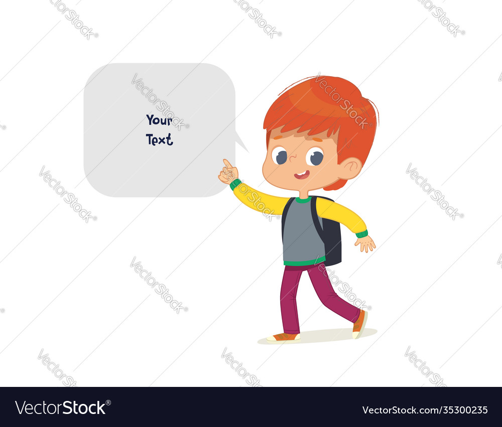 Boy with backpack Royalty Free Vector Image - VectorStock