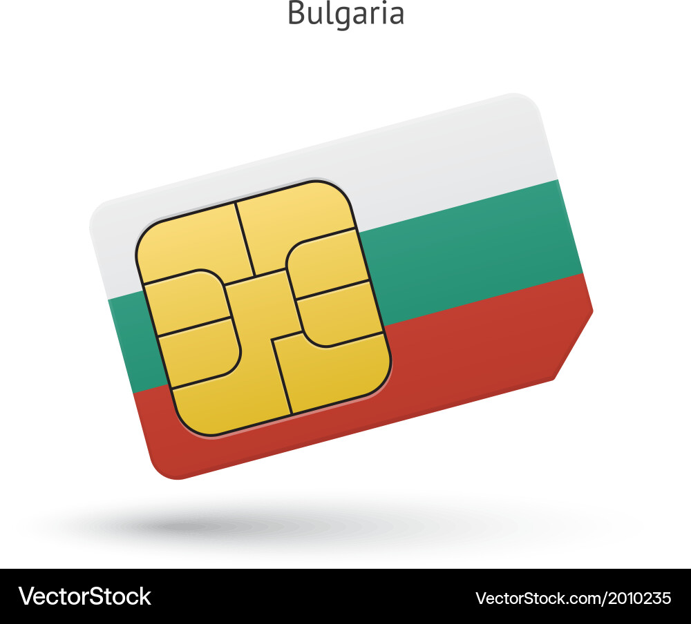 Bulgaria mobile phone sim card with flag Vector Image