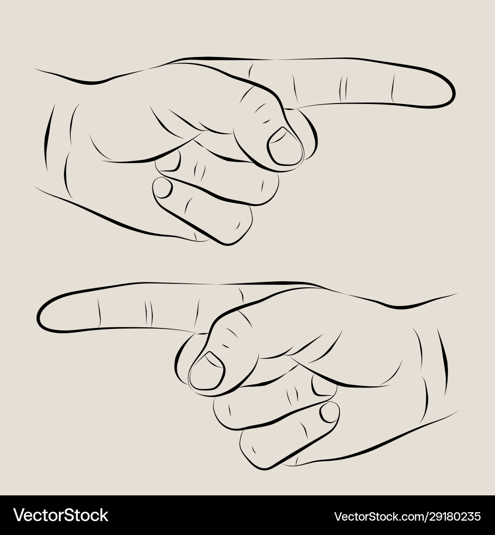 Cartoon drawing a palm with forefinger Royalty Free Vector