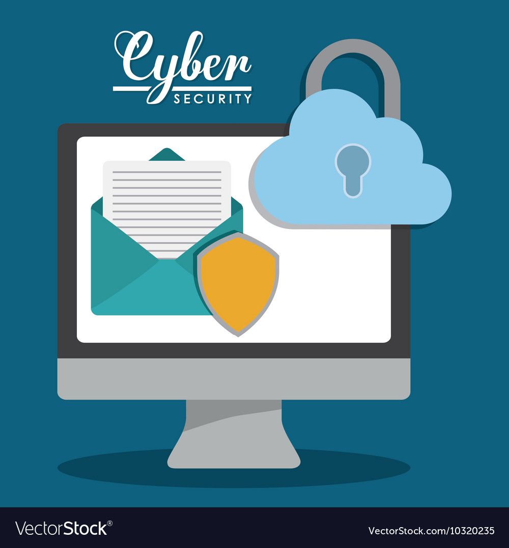 Computer cyber security system design Royalty Free Vector