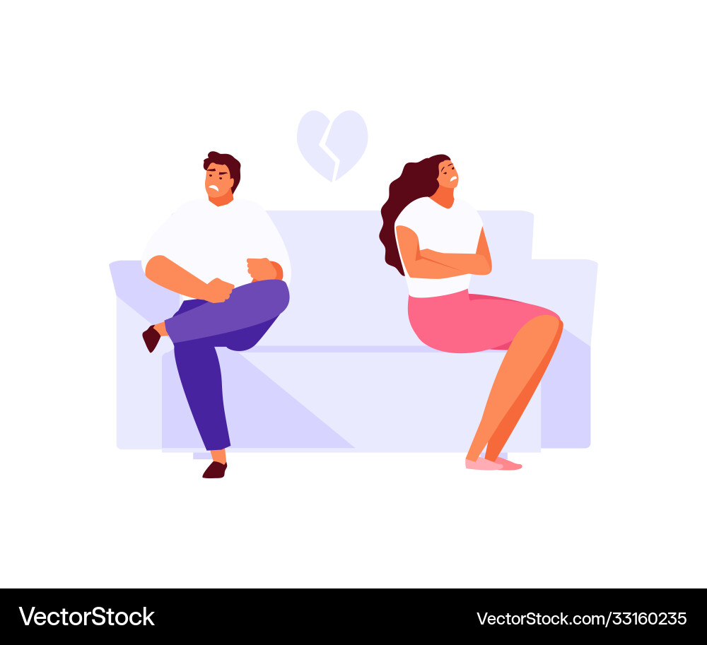 Couple break up relations and divorce Royalty Free Vector