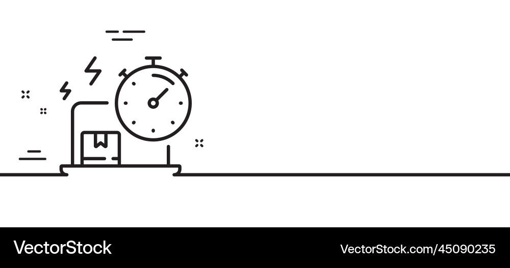 Delivery time line icon parcel shipment sign Vector Image