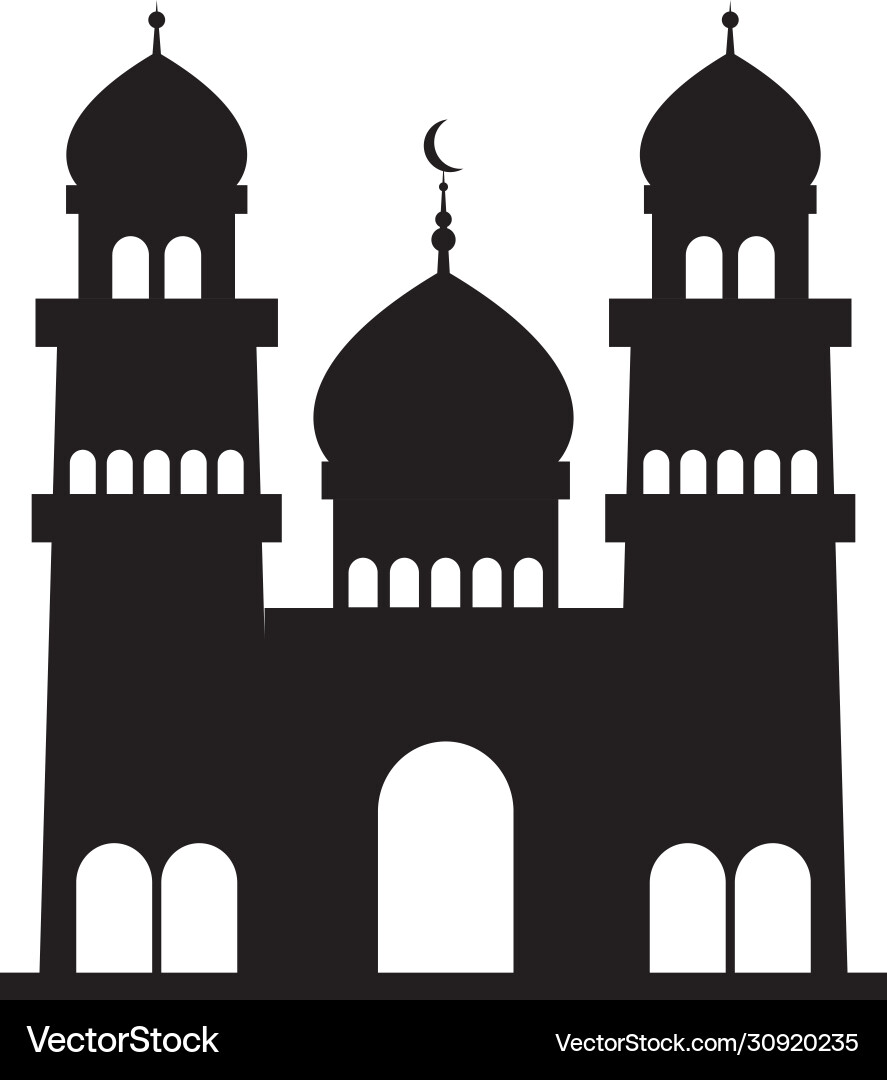 Eid mubarak concept islamic mosque icon line Vector Image
