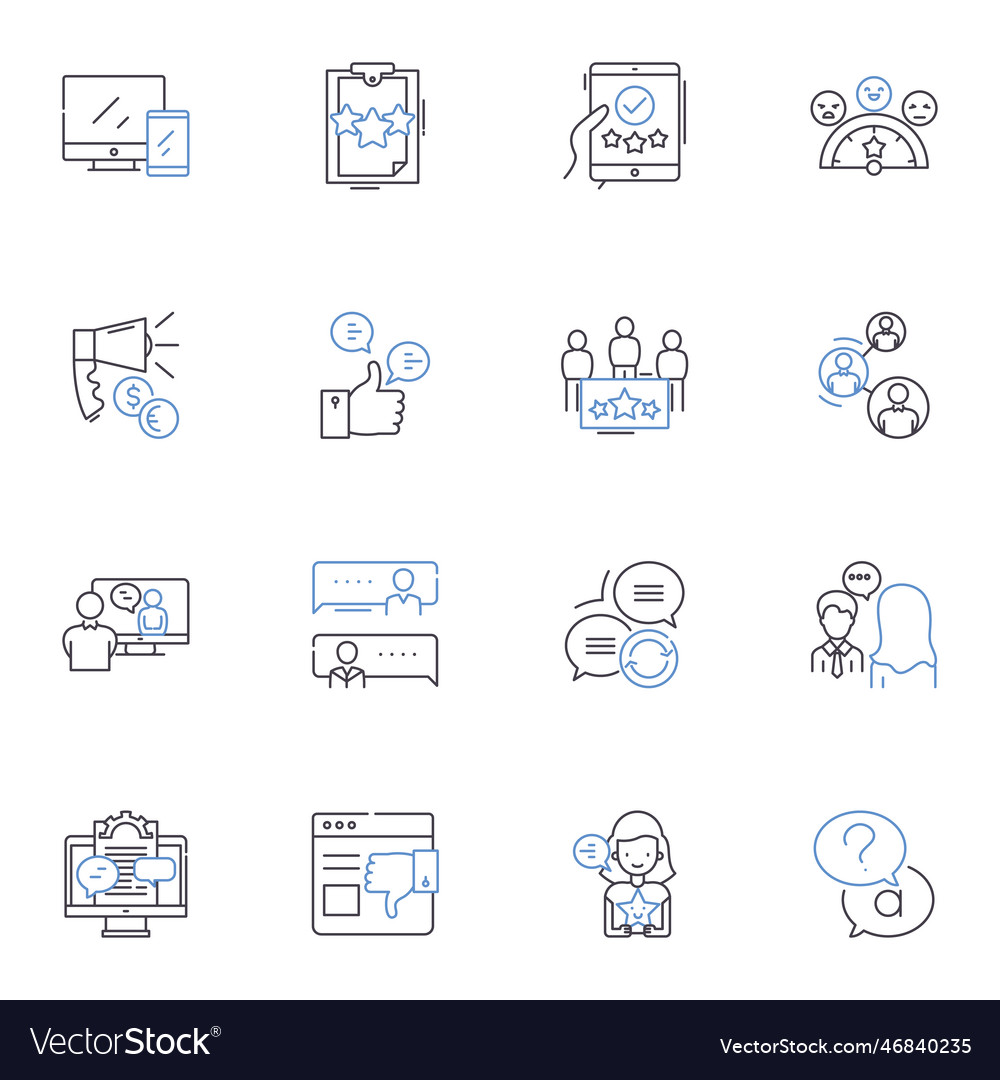 Examinations line icons collection tests Vector Image