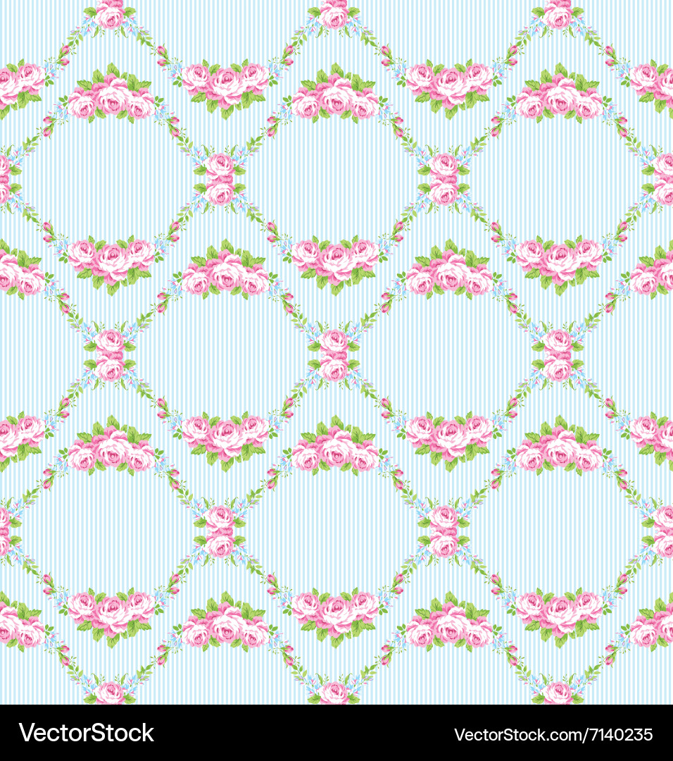 Floral pattern with garden pink roses Royalty Free Vector