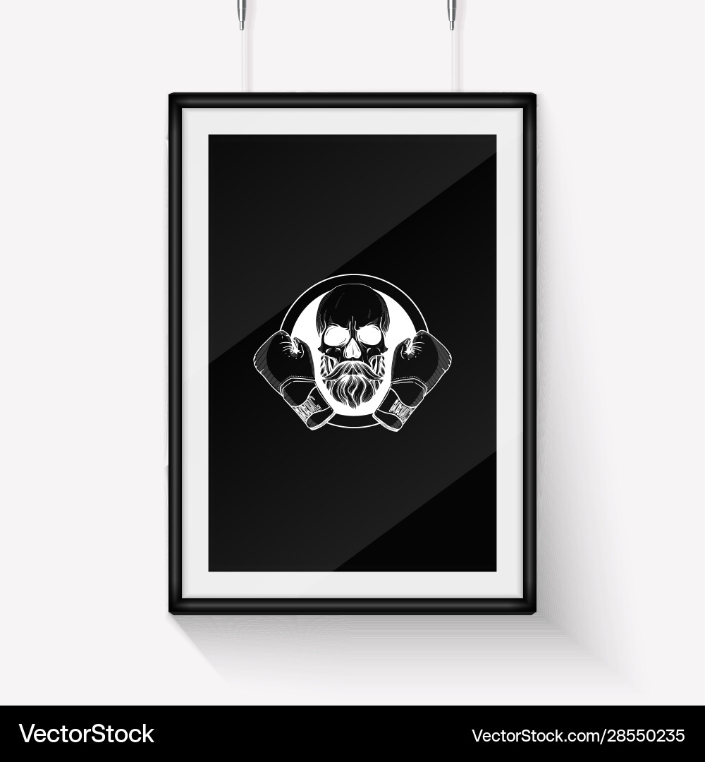 Hand drawn skull with boxing gloves Royalty Free Vector