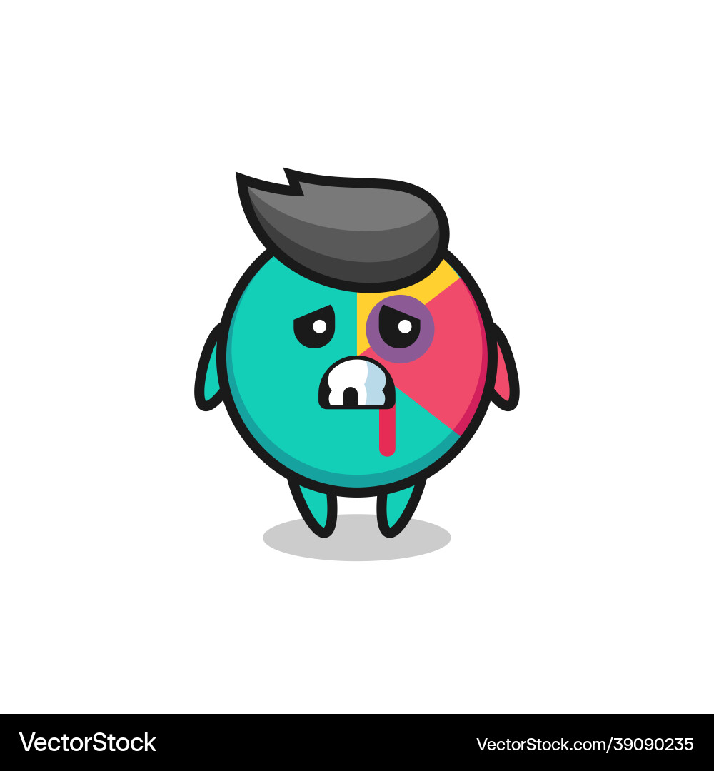 Injured chart character with a bruised face Vector Image