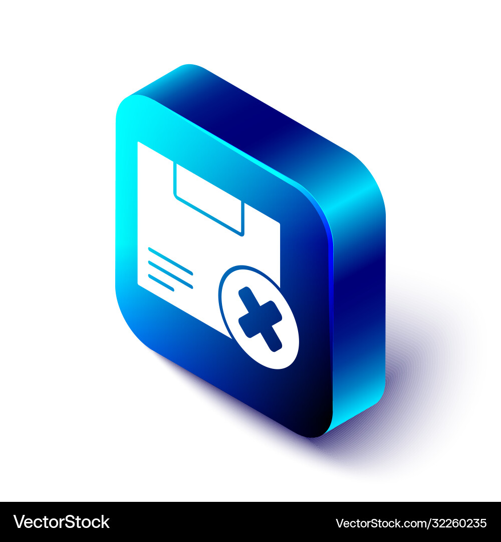 Isometric carton cardboard box and delete icon Vector Image