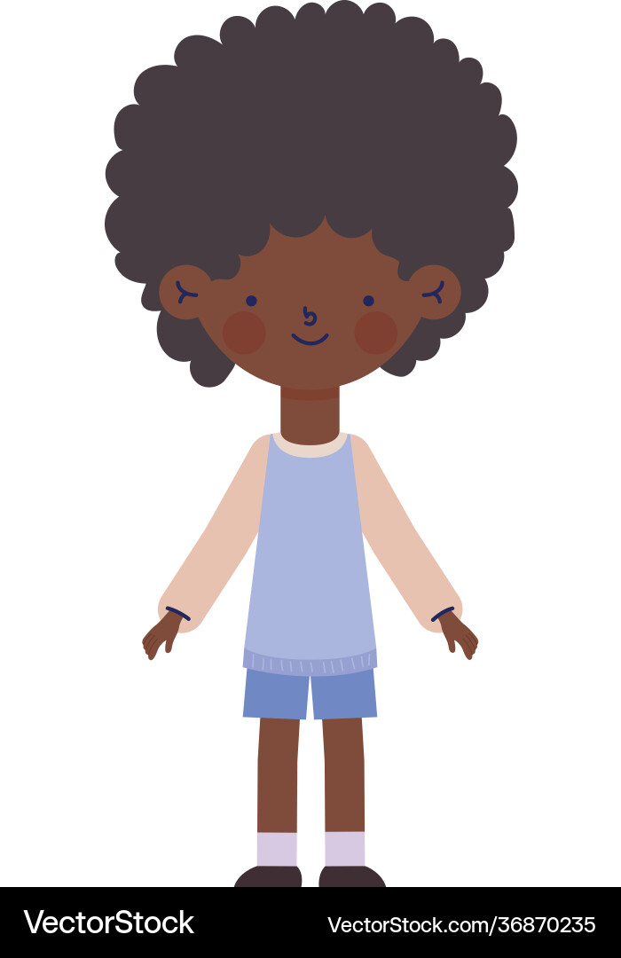 Little afro boy Royalty Free Vector Image - VectorStock