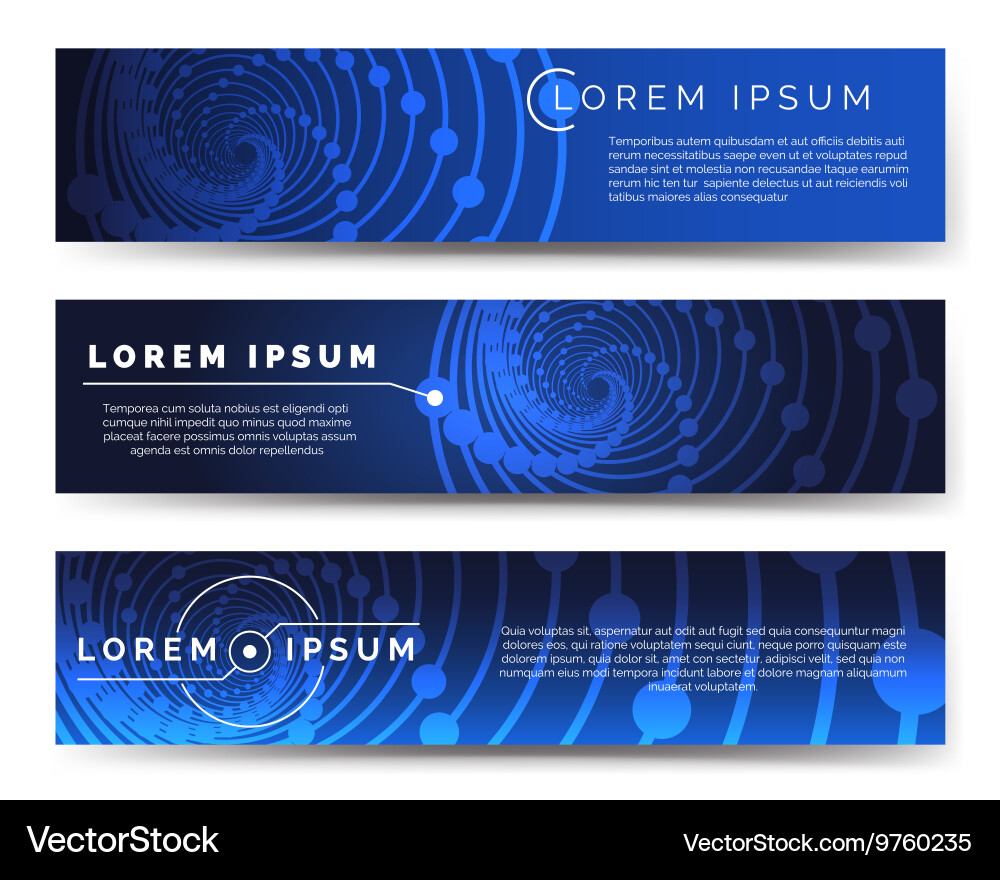 Medical banners with blue glow vortex Royalty Free Vector