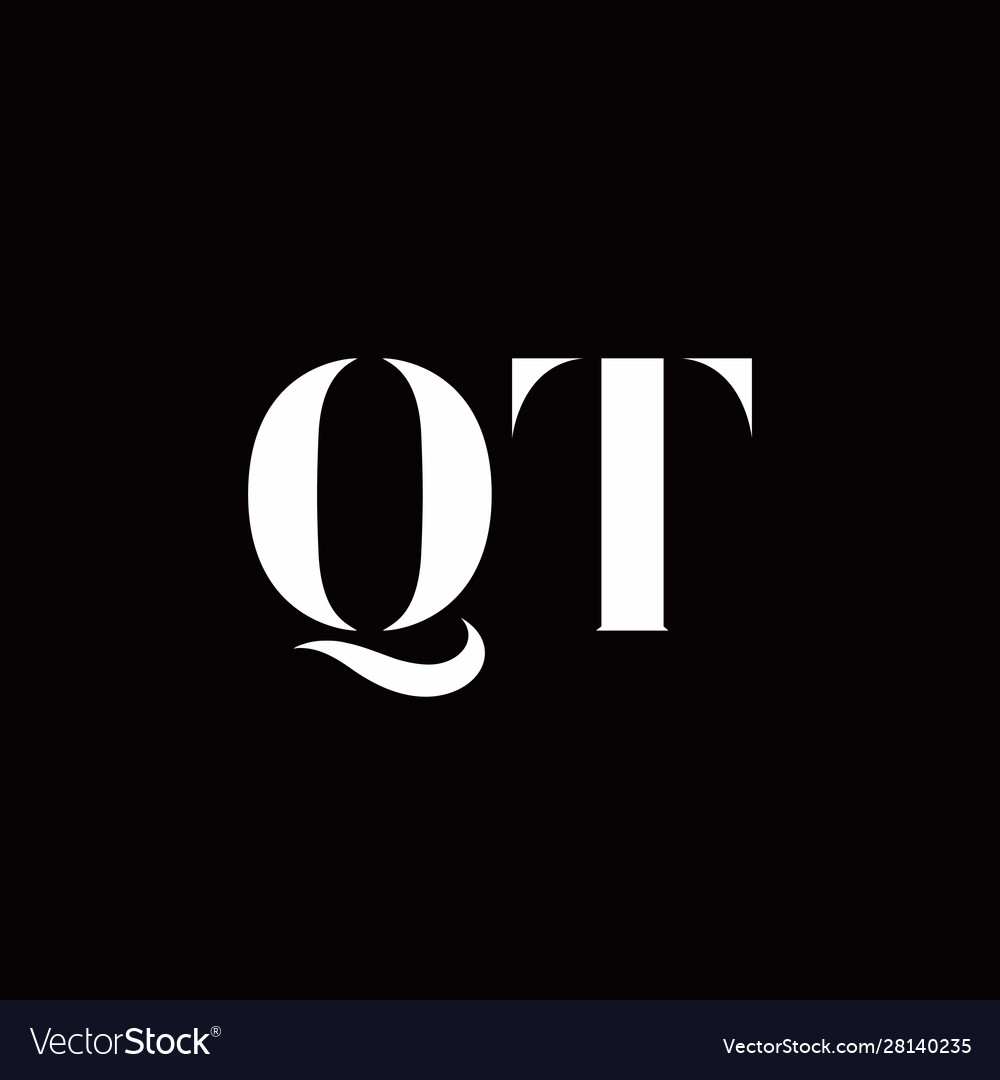 Qt logo letter initial designs template Royalty Free Vector