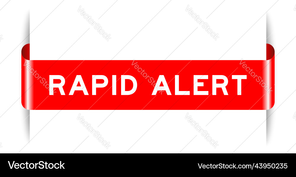 Red color inserted label banner with word rapid Vector Image