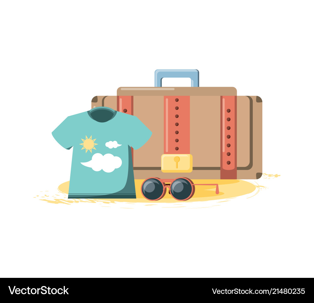 Travel vacations set icons Royalty Free Vector Image