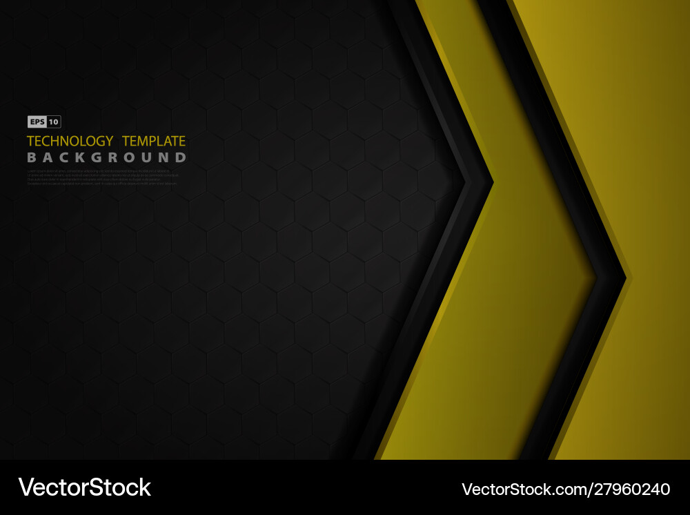 Abstract black and yellow tech design decoration Vector Image