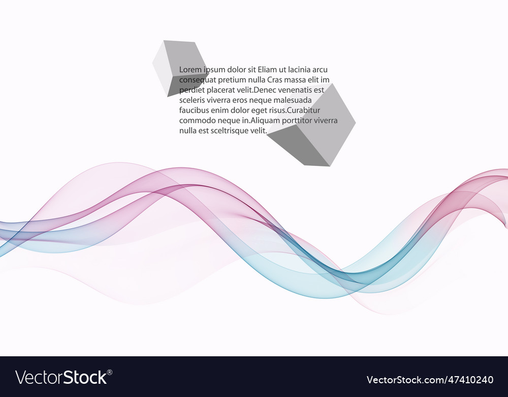 Abstract wavy smoky wave flow on white background Vector Image