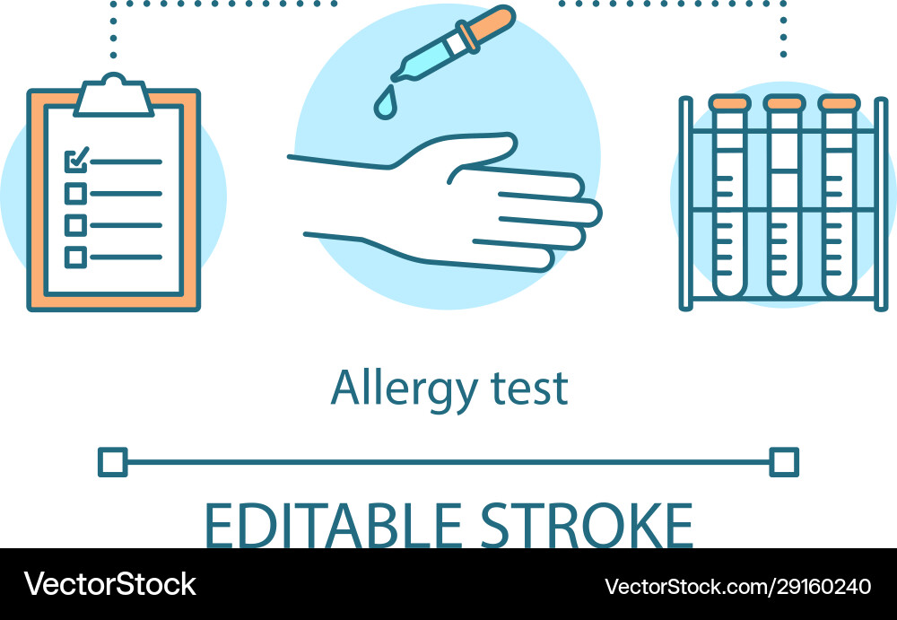 Allergy test concept icon allergic diseases Vector Image