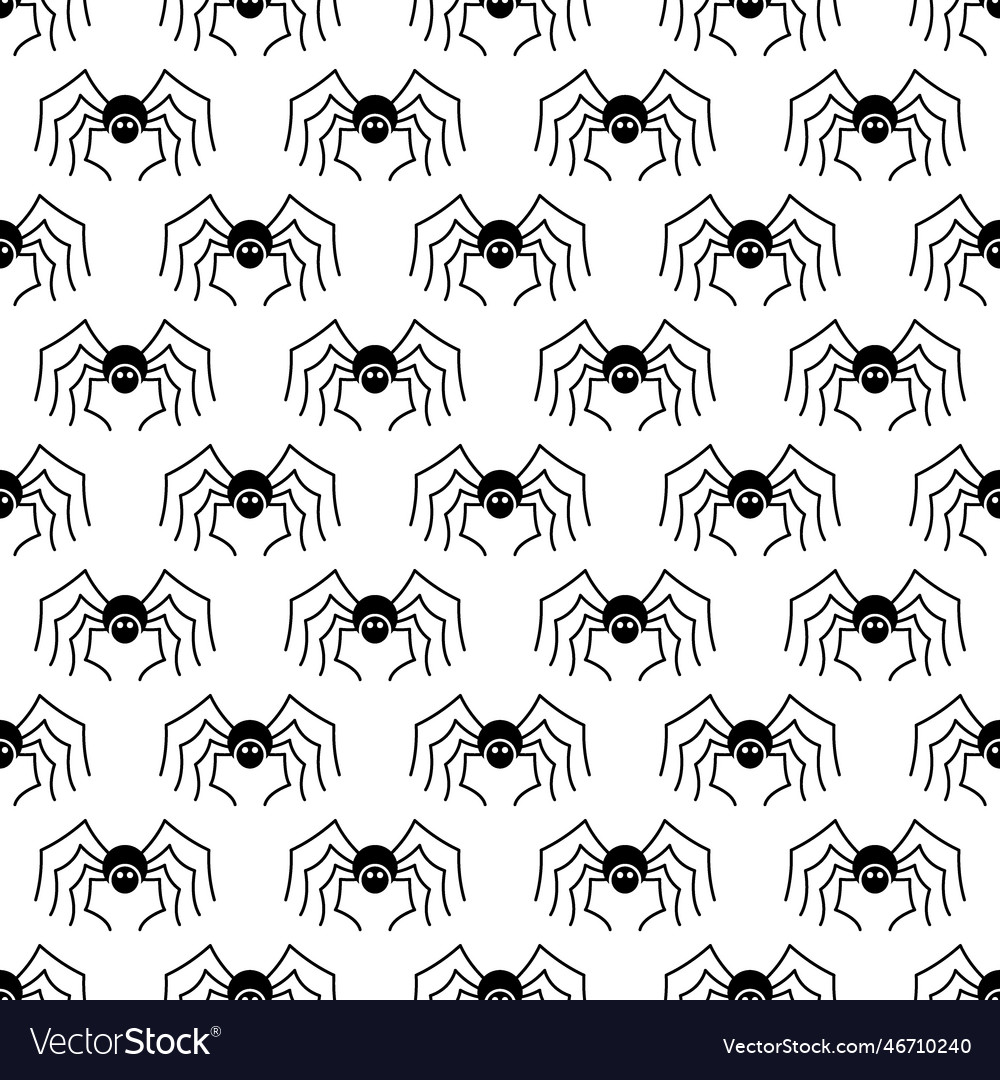 Black spider pattern Royalty Free Vector Image