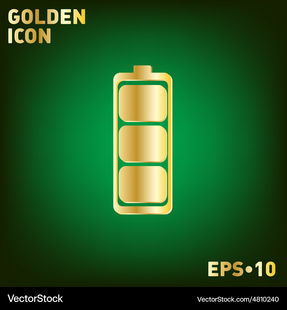 Charged battery symbol a battery icon Royalty Free Vector