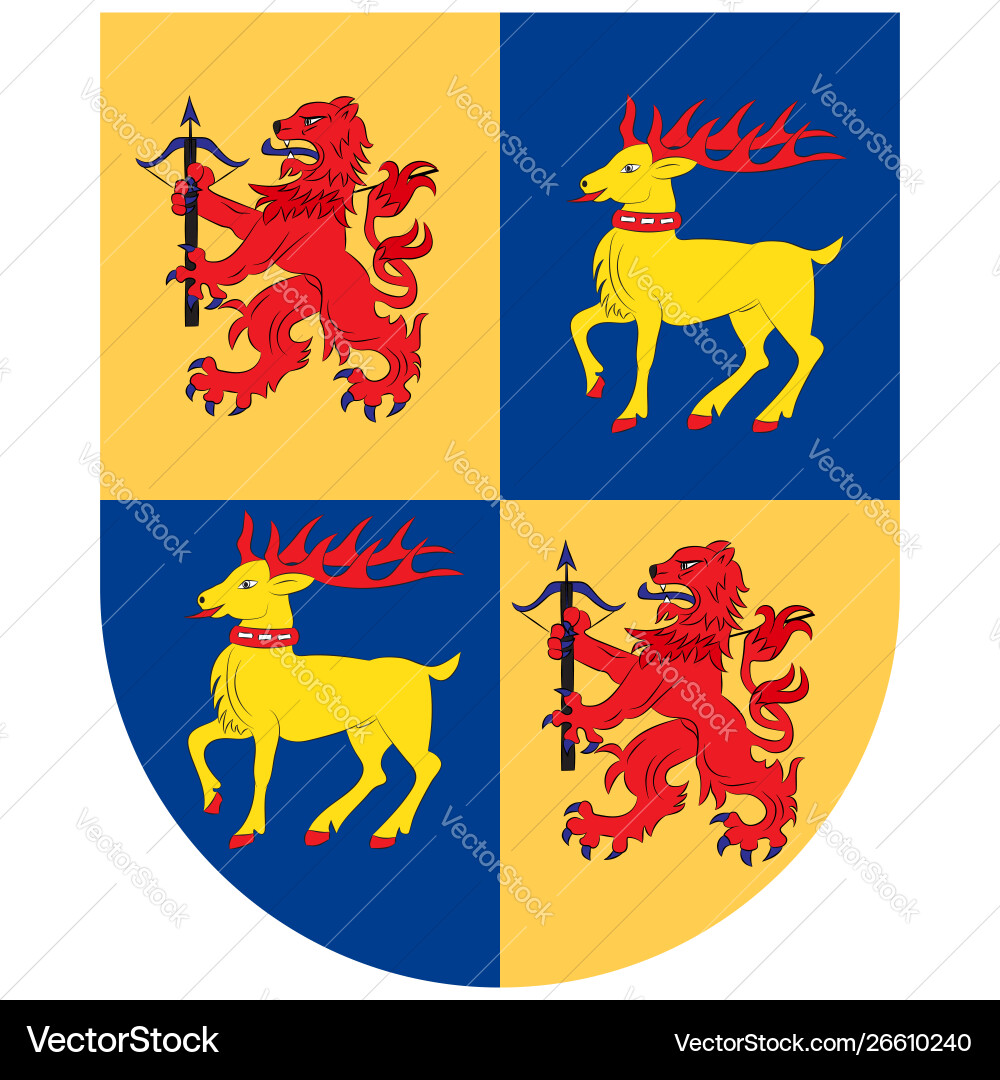Coat arms kalmar county is a county Royalty Free Vector