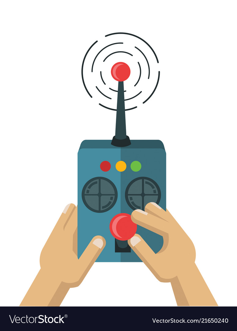 Controlling toy using remote control Royalty Free Vector