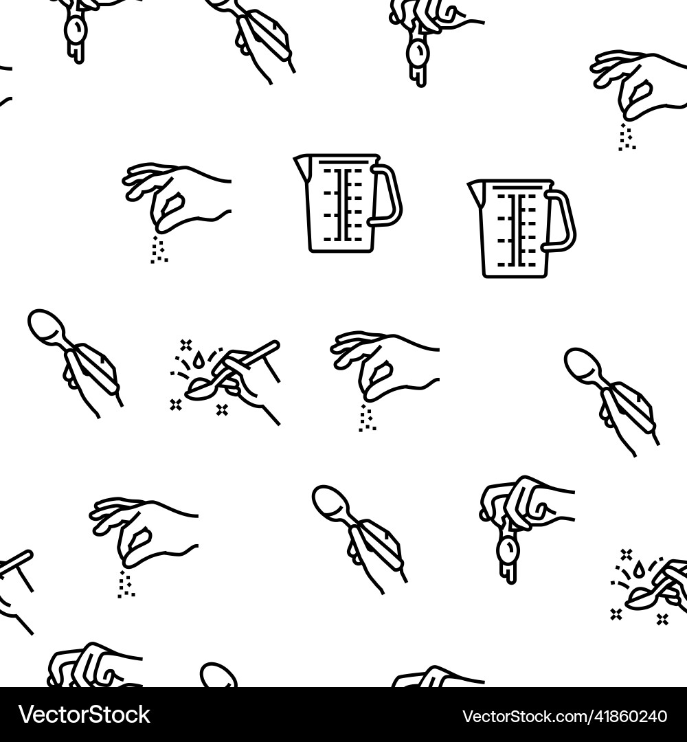 Cook instruction for prepare meal seamless Vector Image