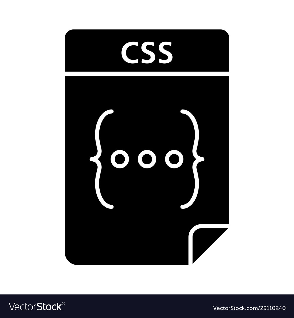 Css file glyph icon cascading style sheets Vector Image