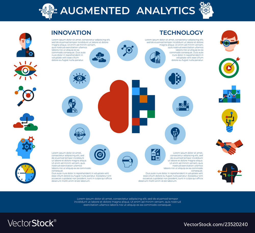 Digital augmented analytics Royalty Free Vector Image