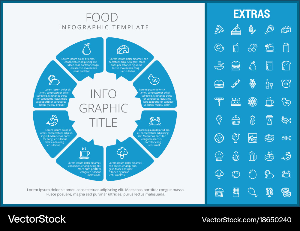 Food infographic template elements and icons Vector Image