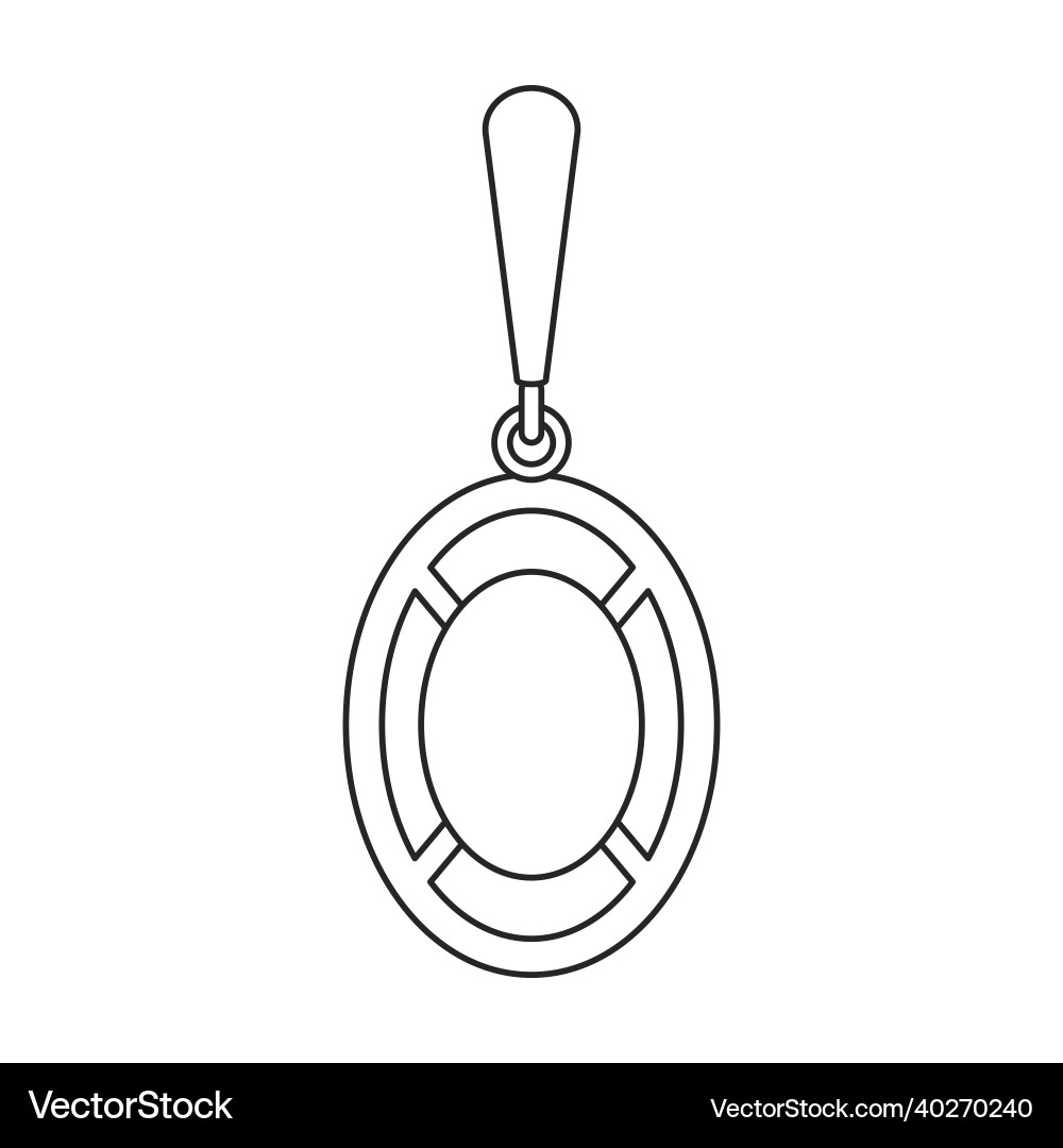 Gold pendant iconoutline icon Royalty Free Vector Image