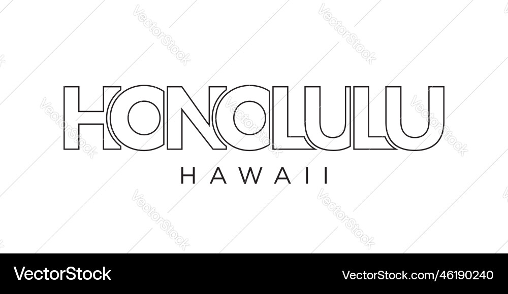 Honolulu hawaii usa typography slogan design Vector Image