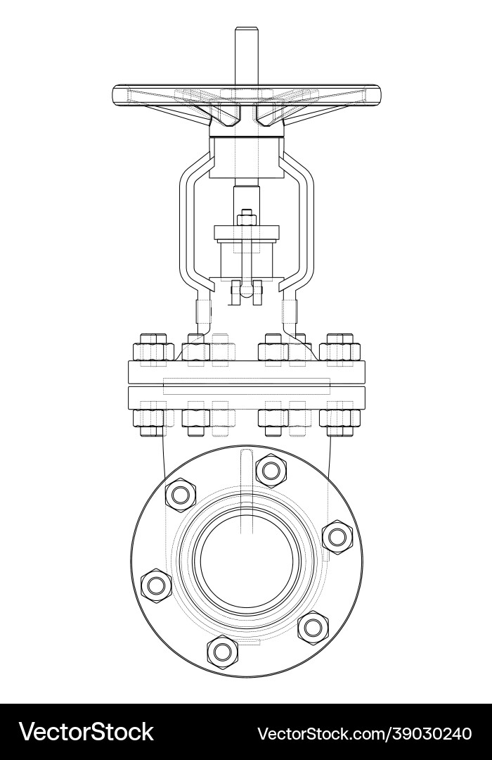Industrial valve rendering of 3d Royalty Free Vector Image