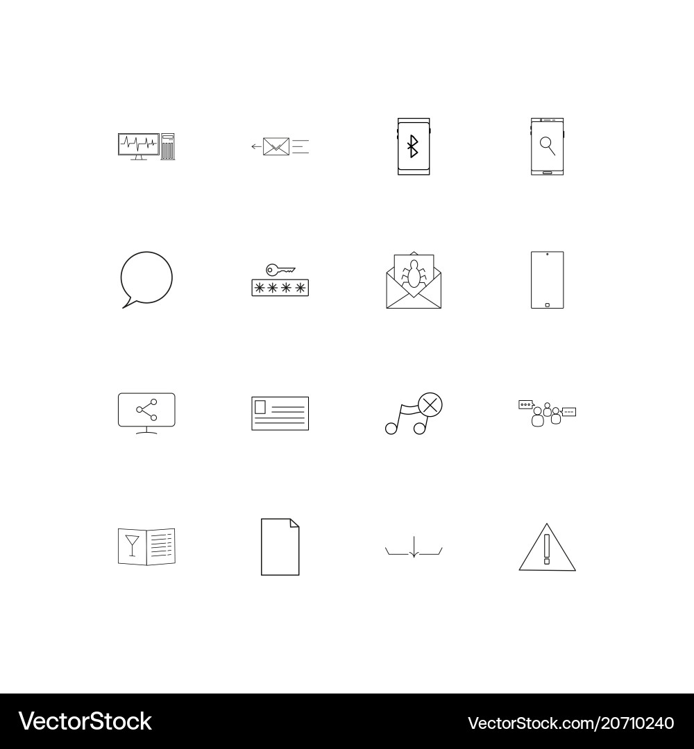 Internet of things simple linear icons set Vector Image
