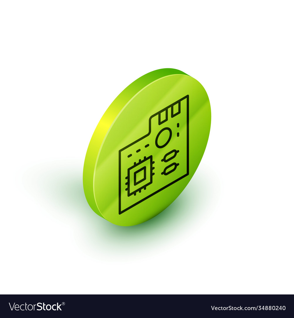 Isometric line electronic computer components Vector Image