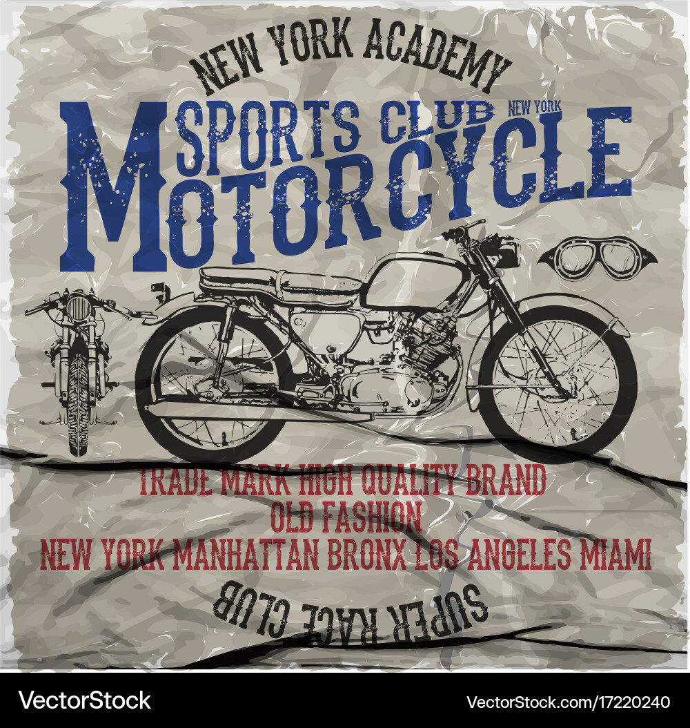 Motorcycle racing typography graphics and poster Vector Image