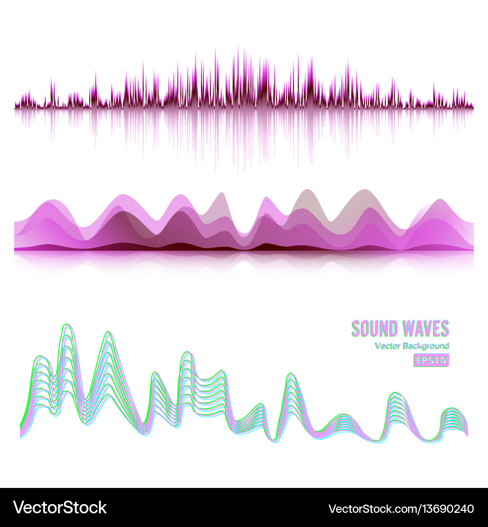 Music sound waves pulse abstract digital Vector Image