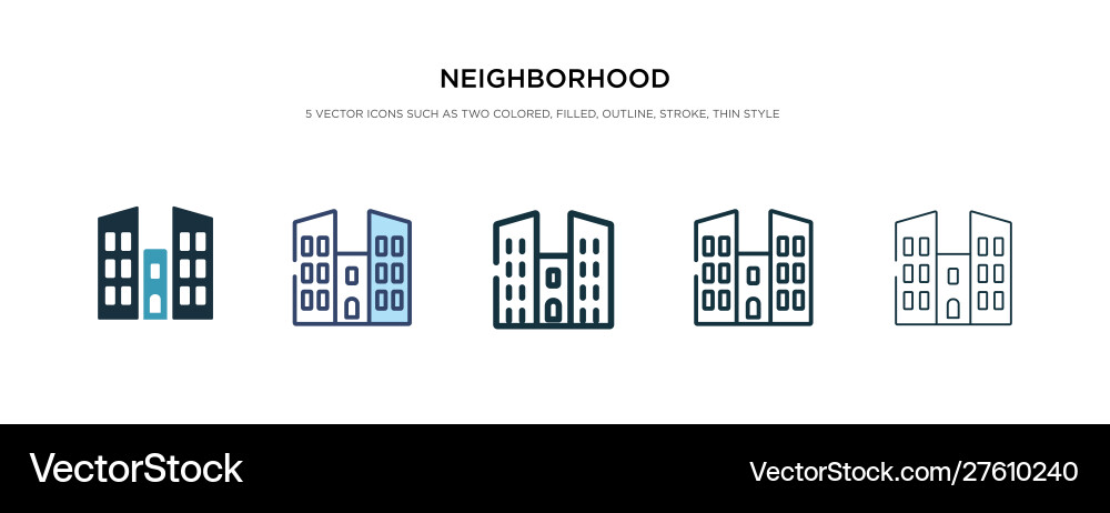 Neighborhood icon in different style two colored Vector Image
