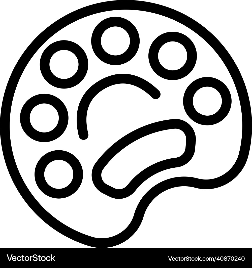 Palette for painting line icon Royalty Free Vector Image