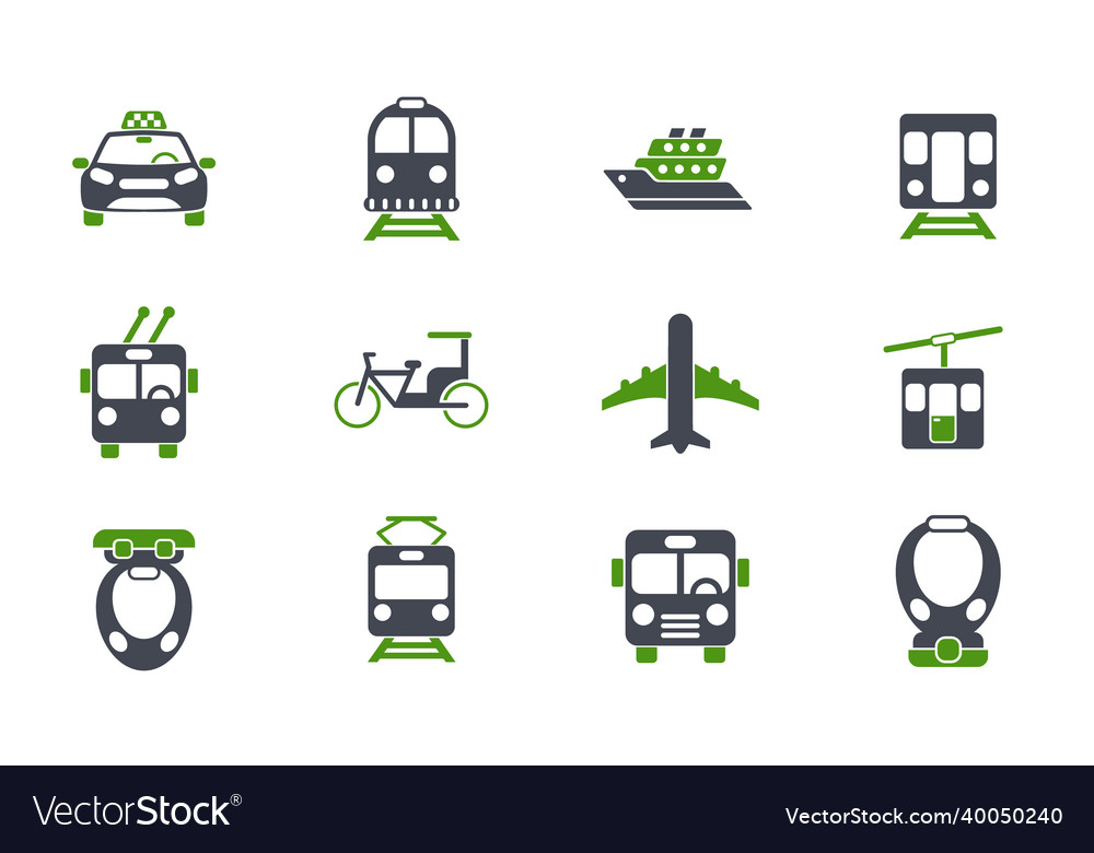 Public transport icon set Royalty Free Vector Image Public transport icon set Royalty Free Vector Image