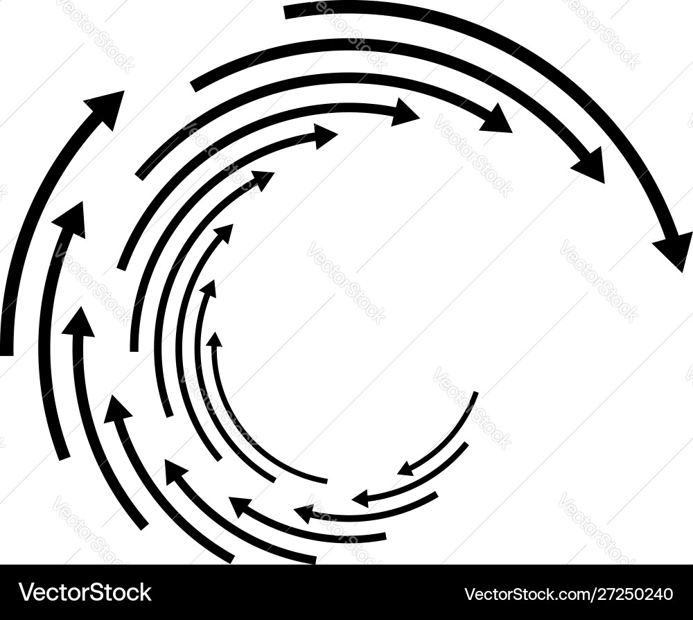 Rotation revolve torsion concept circular arrow Vector Image