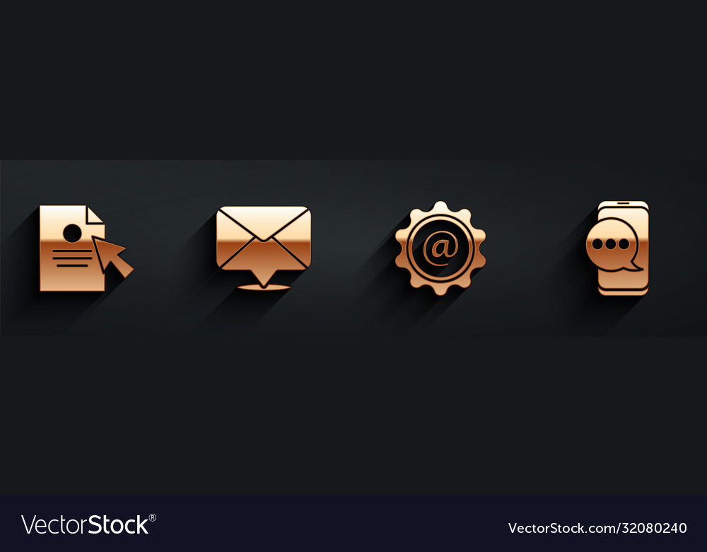 Set document and cursor envelope mail and e-mail Vector Image