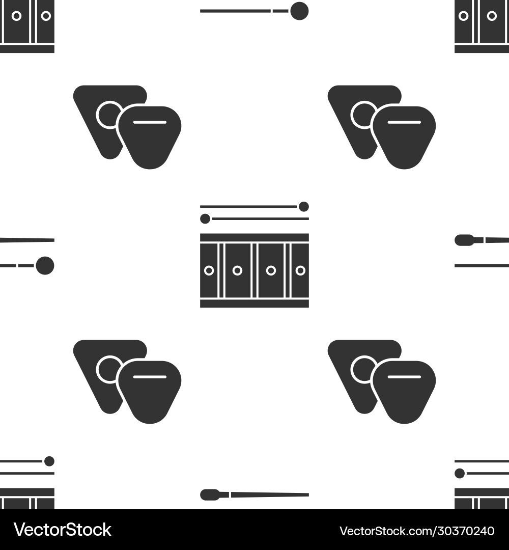 Set drum sticks drum with drum sticks and guitar Vector Image