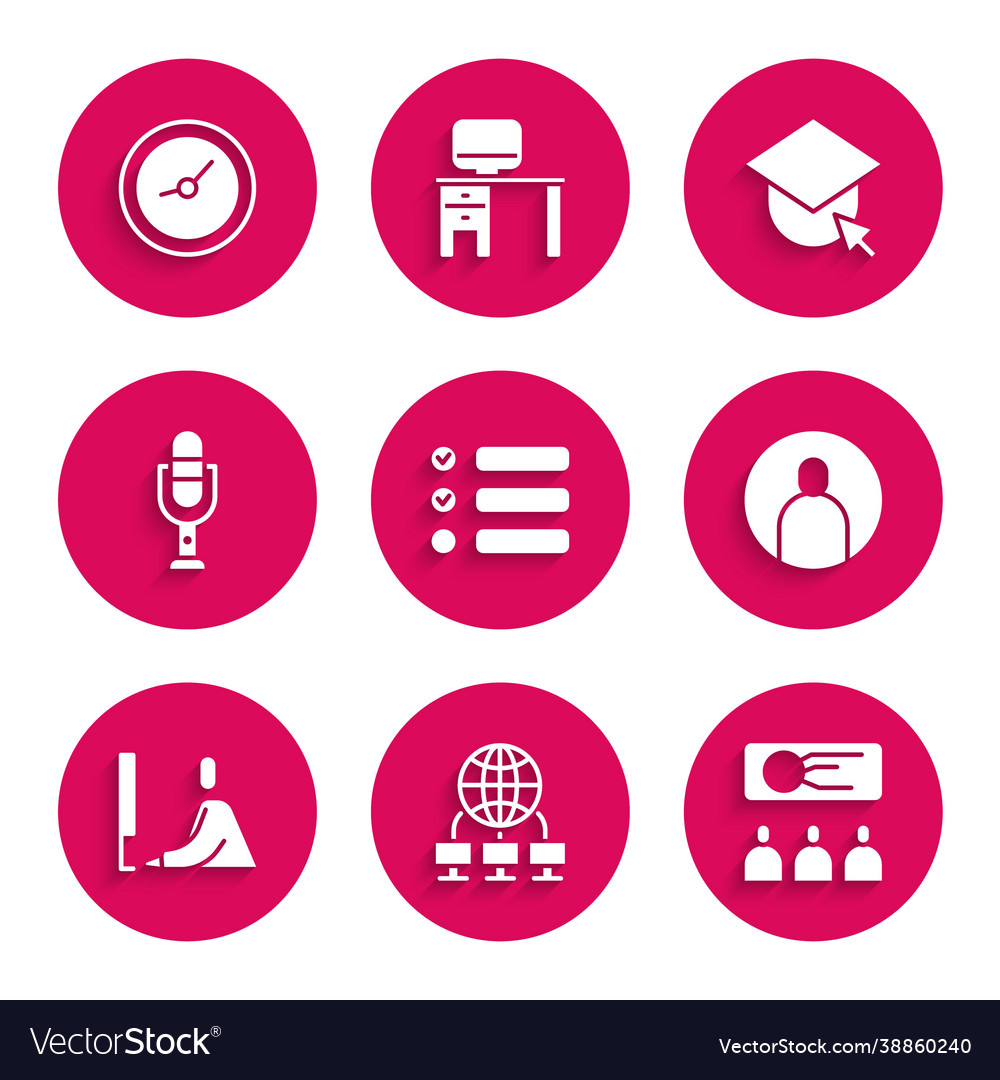 Set task list computer network training Royalty Free Vector