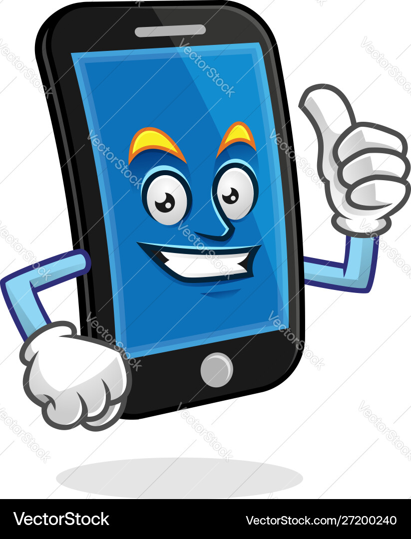 Smart phone character design or phone Royalty Free Vector