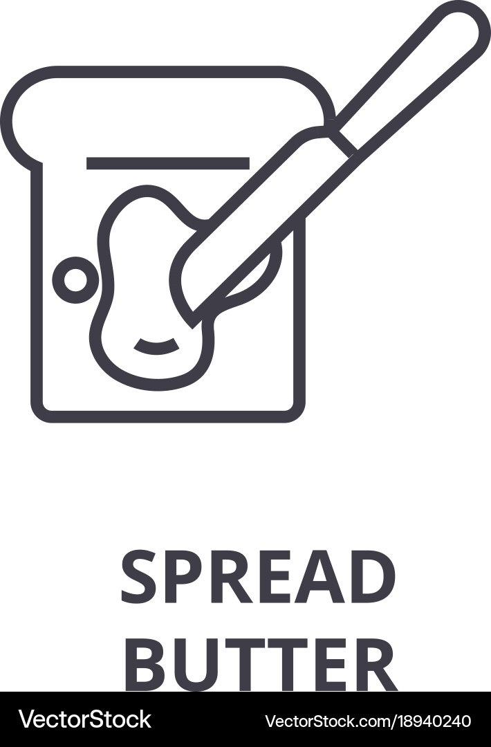 Spread butter line icon outline sign linear Vector Image